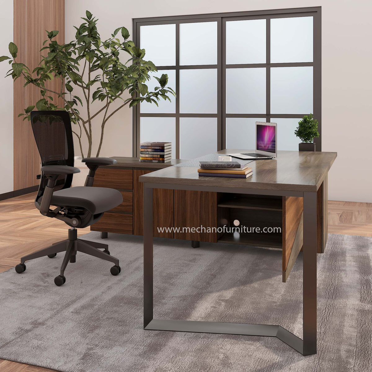 Horizon (Table with Integrated Side Rack) – mechano-furniture